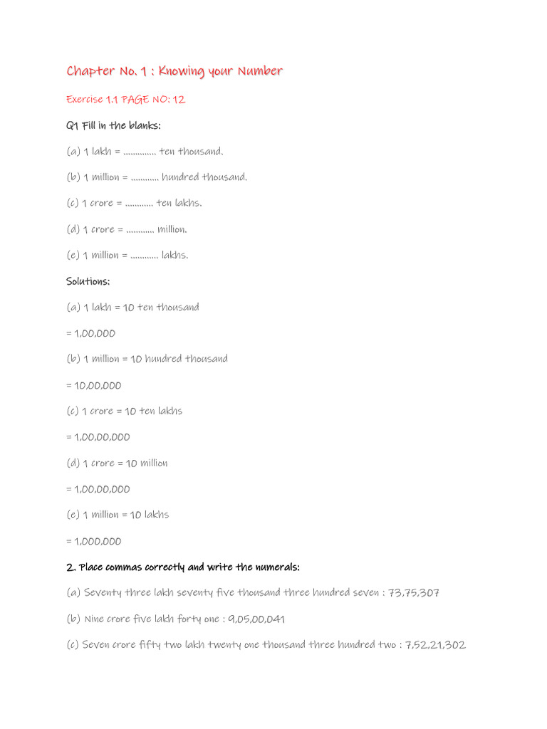 Understanding Numbers and Operations | PDF