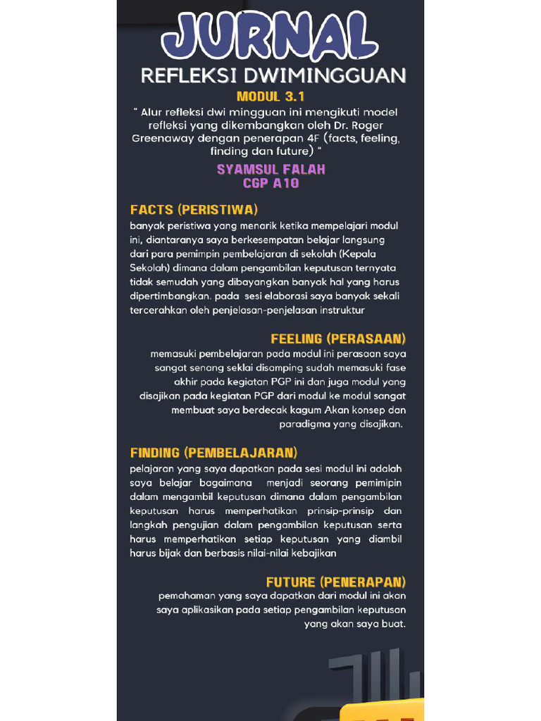 Jurnal Refleksi Dwimingguan Modul 3.1 | PDF