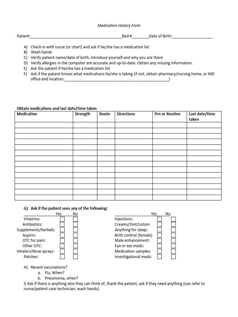 Ed and Train Med HX Form | PDF