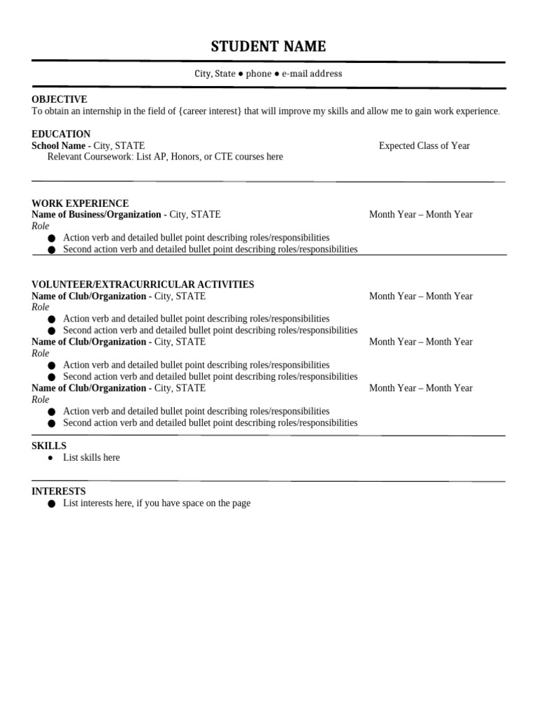 High School Resume Template (1) | PDF
