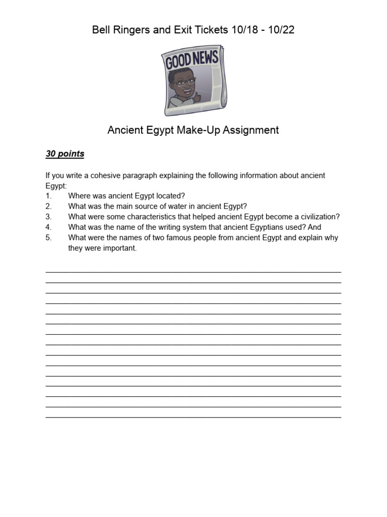 Zaylen Bryant - Bell Ringer - Exit Ticket Assignment 10 - 18-10 - 22 ...