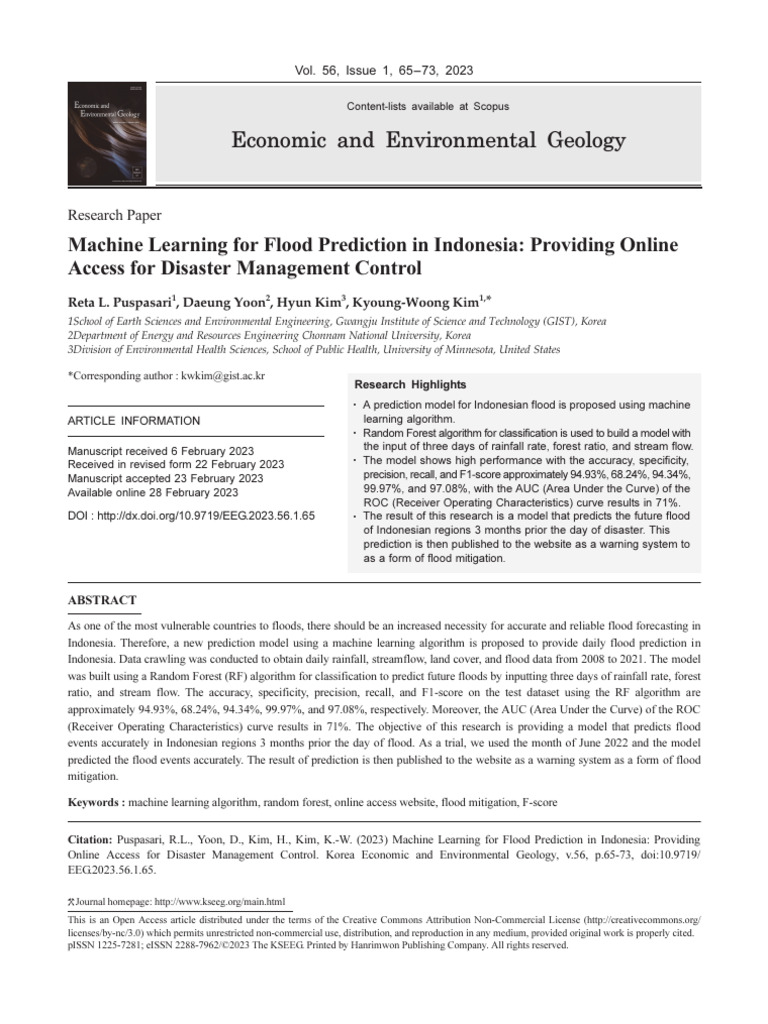 AI Flood Prediction for Indonesia | PDF | Receiver Operating Characteristic | Sensitivity And ...