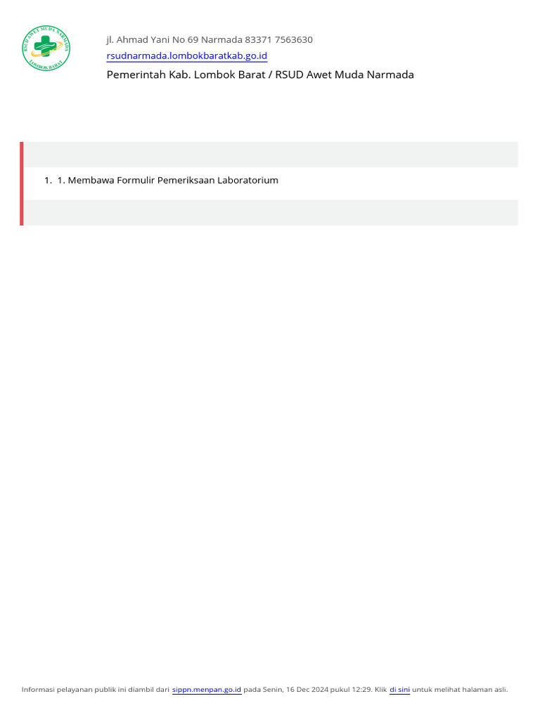 Unduh Standar Pelayanan - Pemeriksaan Darah Lengkap Hematologi Rutin | PDF