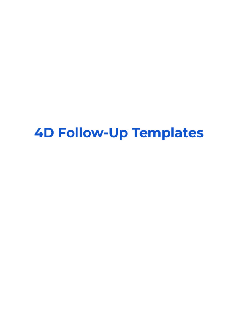 4D_Follow-Up_Templates | PDF