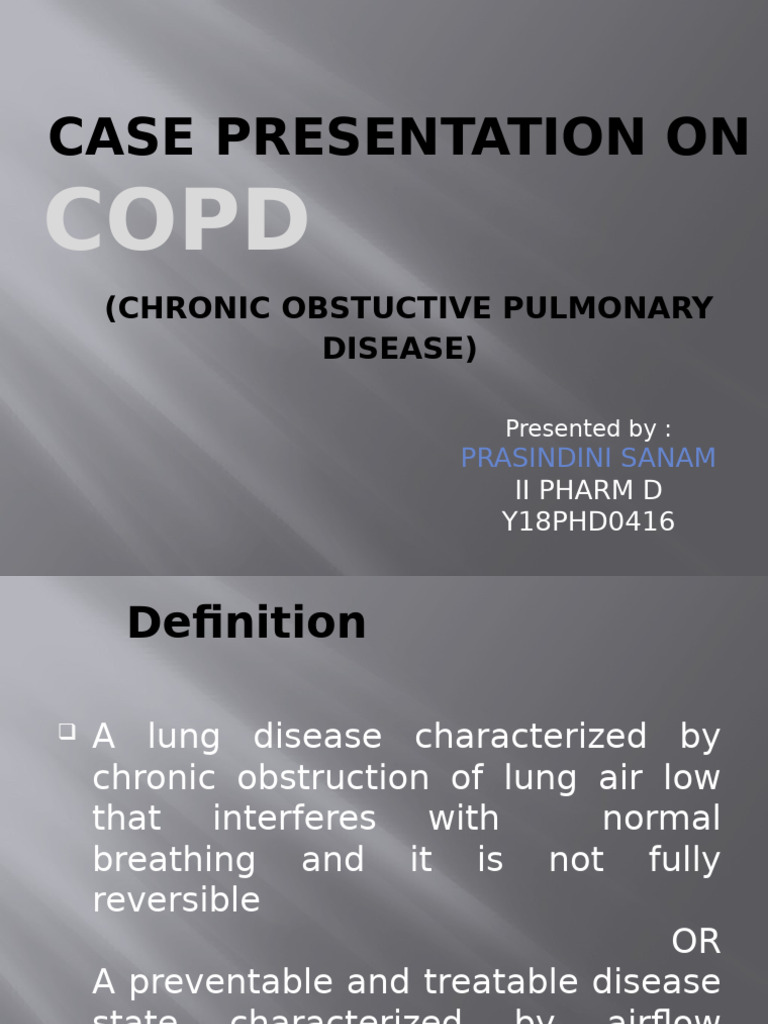 COPD case | PDF | Chronic Obstructive Pulmonary Disease | Respiratory ...
