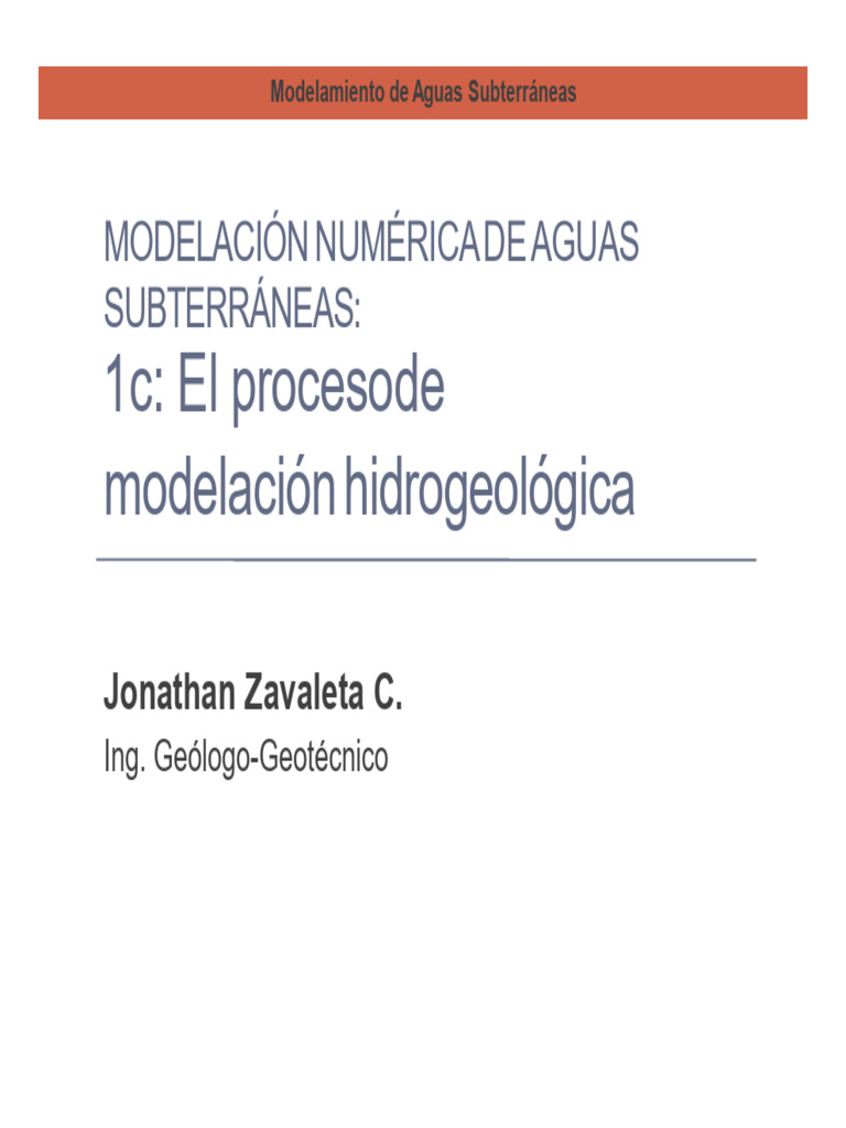 1C - El Proceso de Modelación Hidrogeológica | PDF | Agua subterránea ...