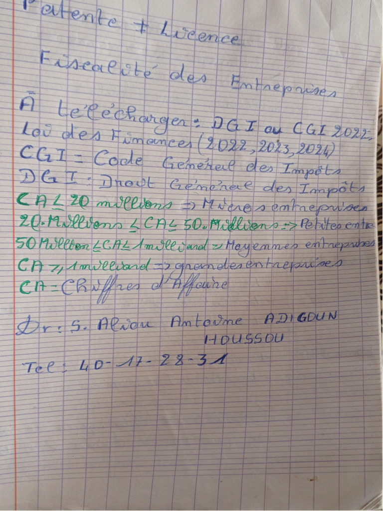Cour Fiscalité Des Entreprises | PDF
