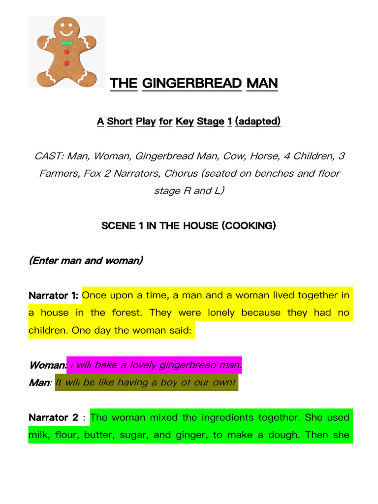 Ginger Bread Man Script New (Adapted) | PDF | Ginger