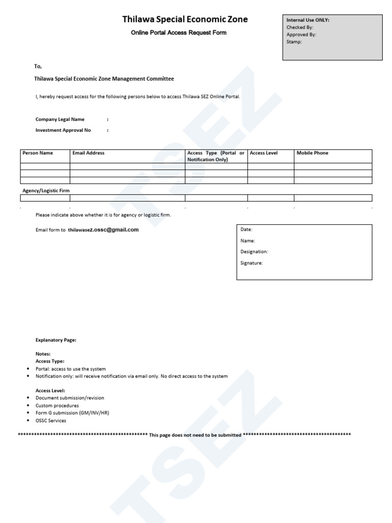 Online Portal Access Request Form (New) | PDF