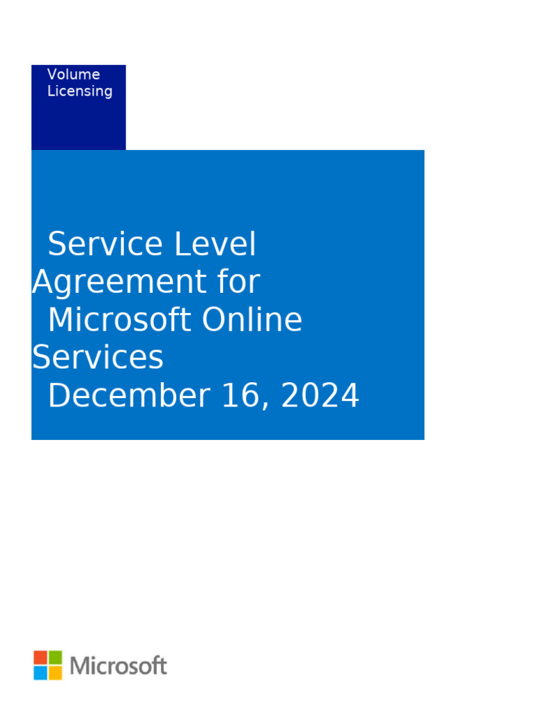 Microsoft Volume Licensing SLA 2024 | PDF | Microsoft Azure | Service ...