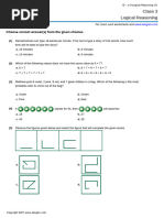 Class 2 Logical Reasoning Mock Test | PDF