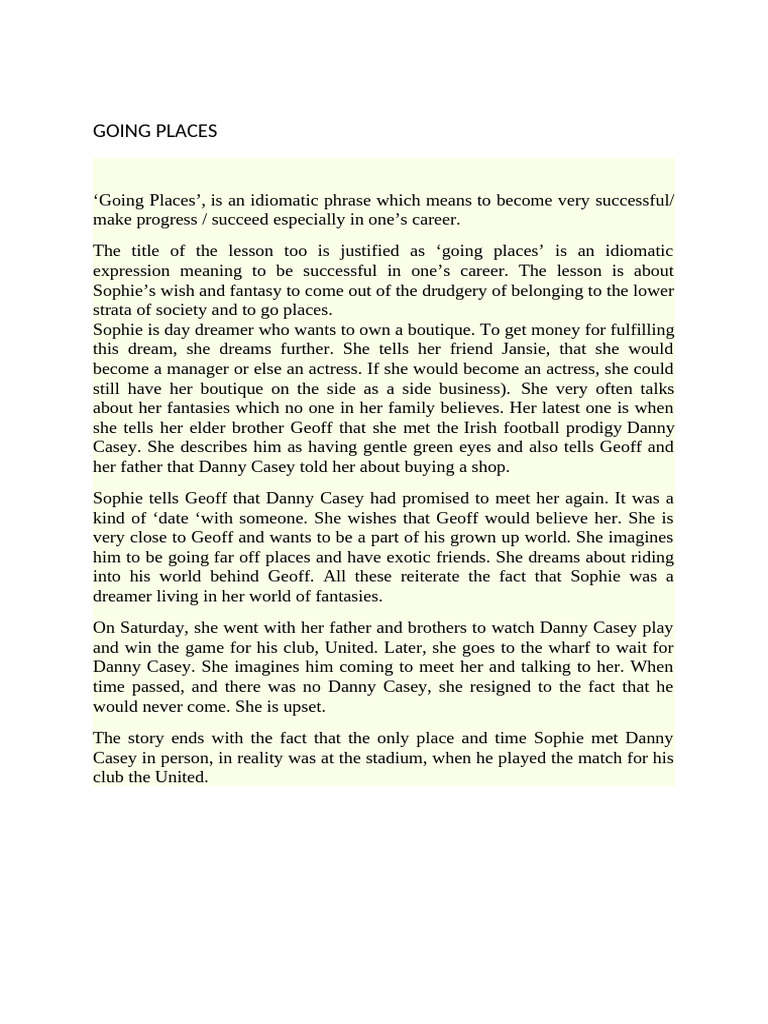 GOING_PLACES_SUMMARY | PDF