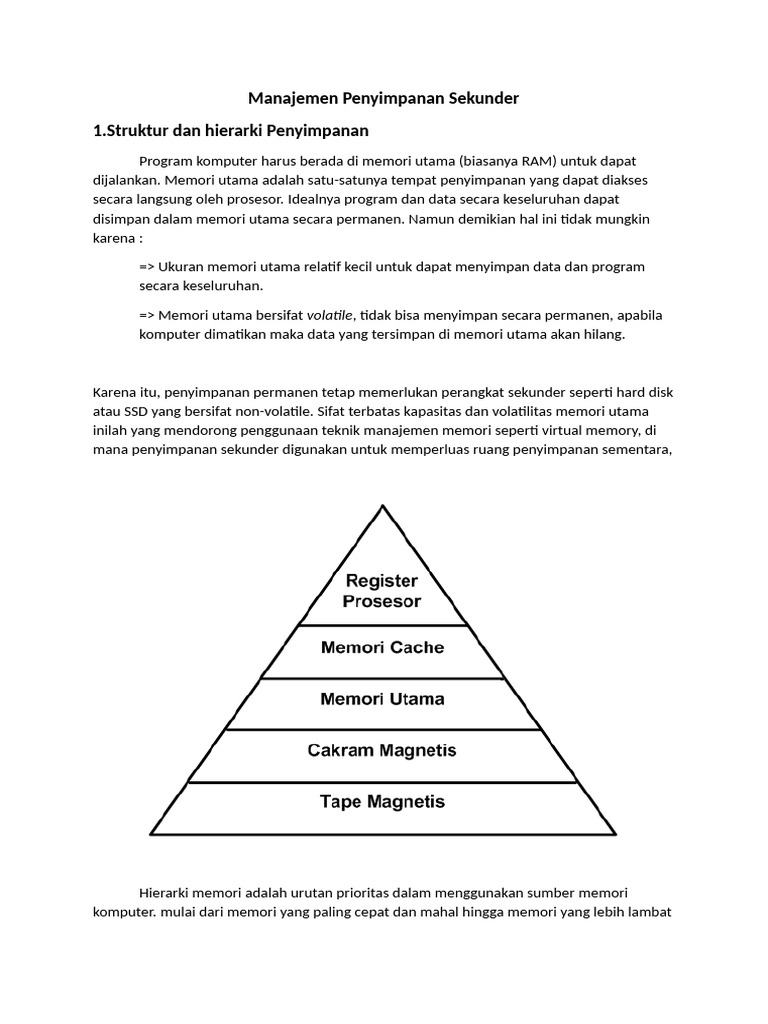Manajemen Penyimpanan Sekunder | PDF