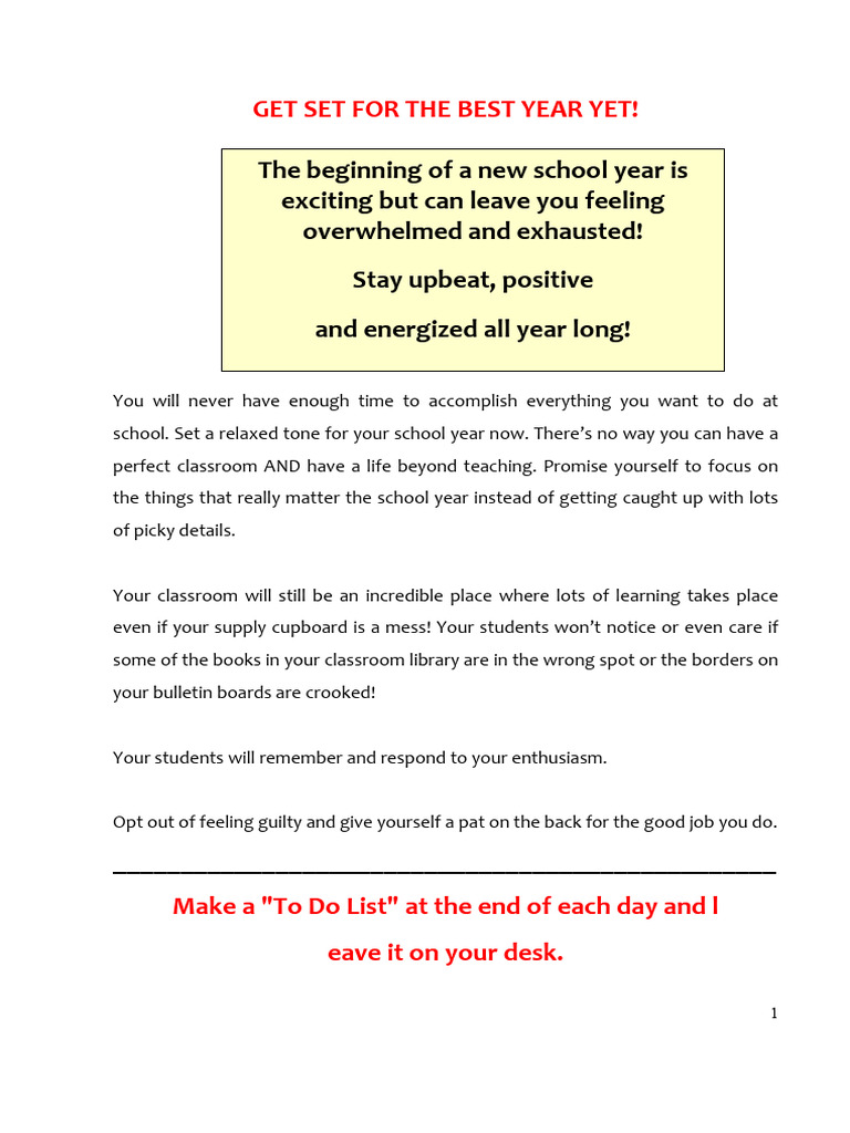 Get Set For The Best Year Yet | PDF