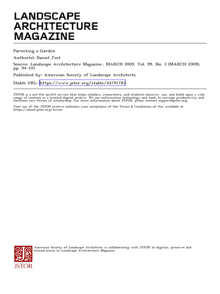 Jost ParentingGarden 2009 | PDF | Landscape | Earth Sciences