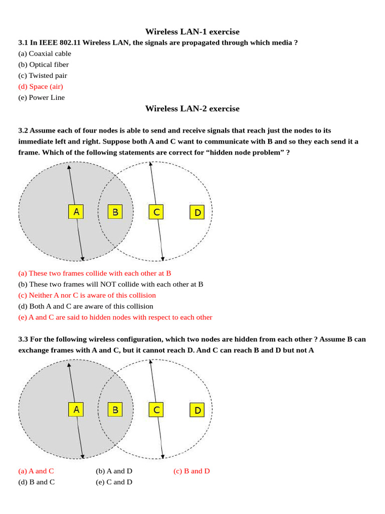 IEEE 802.11 Wireless LAN Exercises | PDF | Computer Standards ...