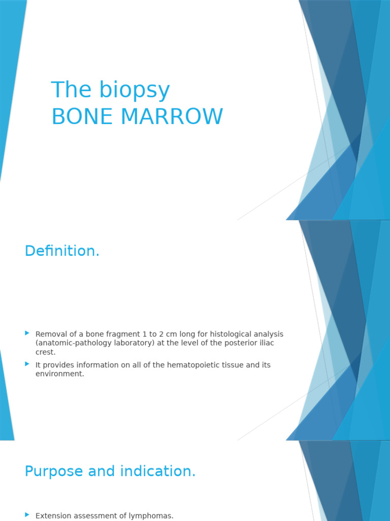Bone Marrow Biopsy Procedure Guide | PDF | Bone | Bone Marrow