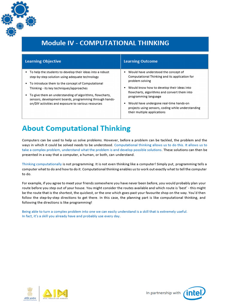 Introduction to Computational Thinking | PDF | Algorithms | Computer ... Introduction to Computational Thinking | PDF | Algorithms | Computer ...