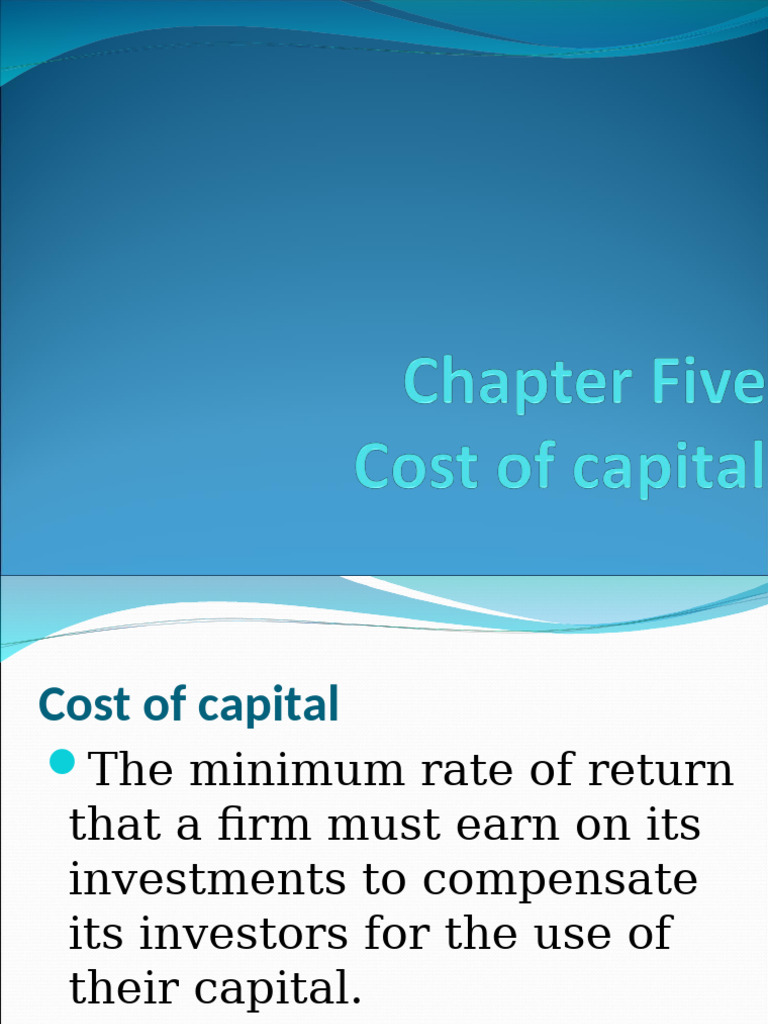 Chapter 5 Cost of Capital | PDF | Cost Of Capital | Stocks