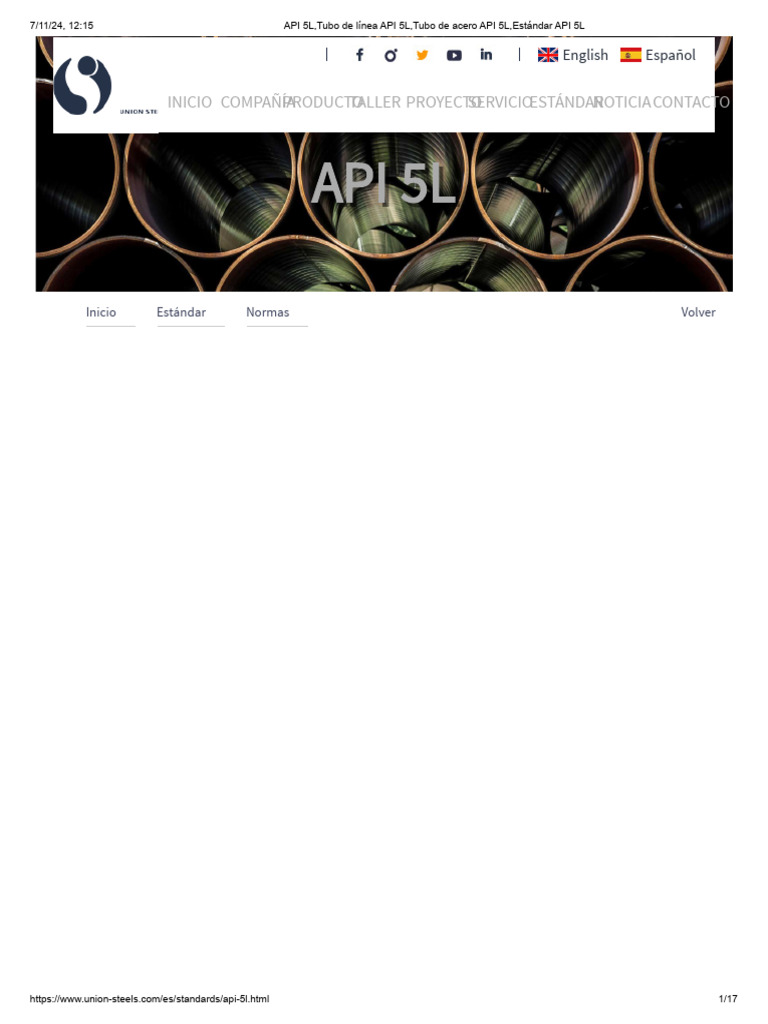 API 5L, Tubo de Línea API 5L, Tubo de Acero API 5L, Estándar API 5L-1-17 | PDF | Tubería ...