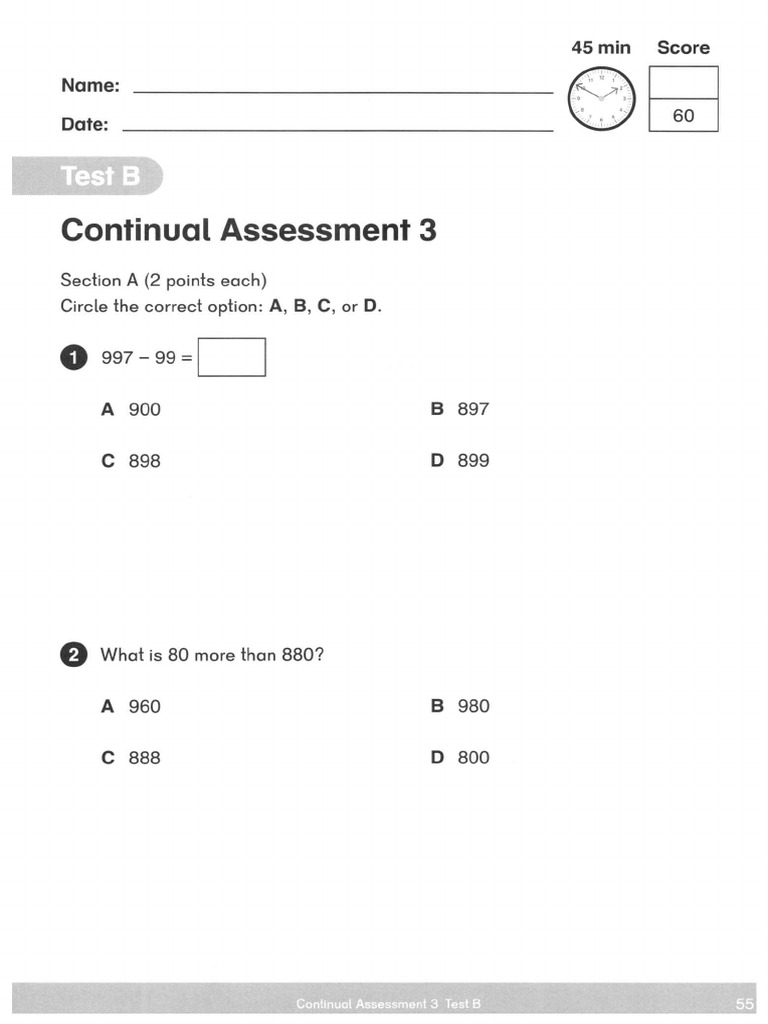 Continual Assessment 3 Test B | PDF