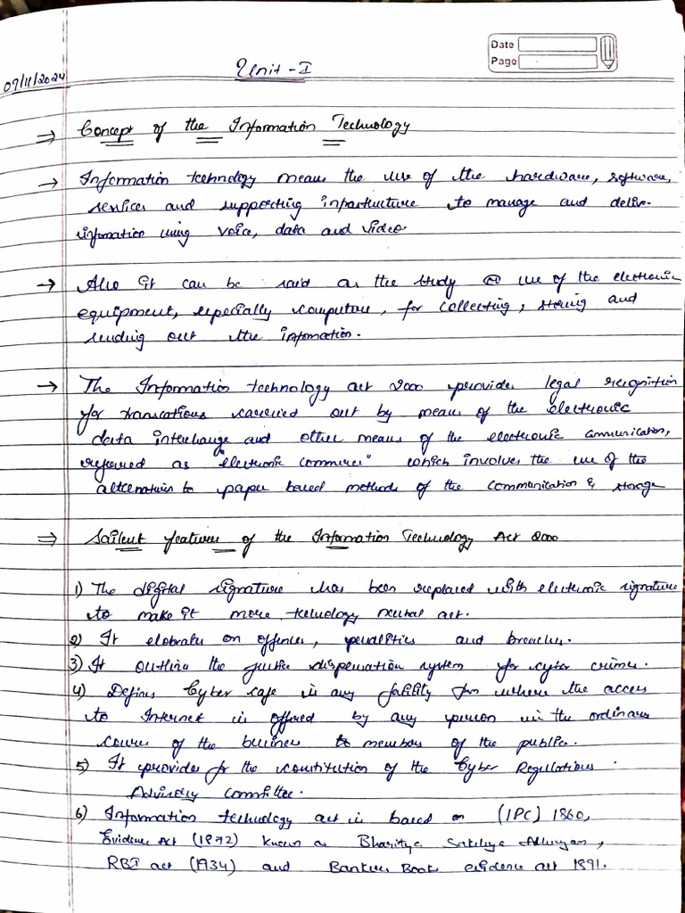Notes - Cyber Law | PDF
