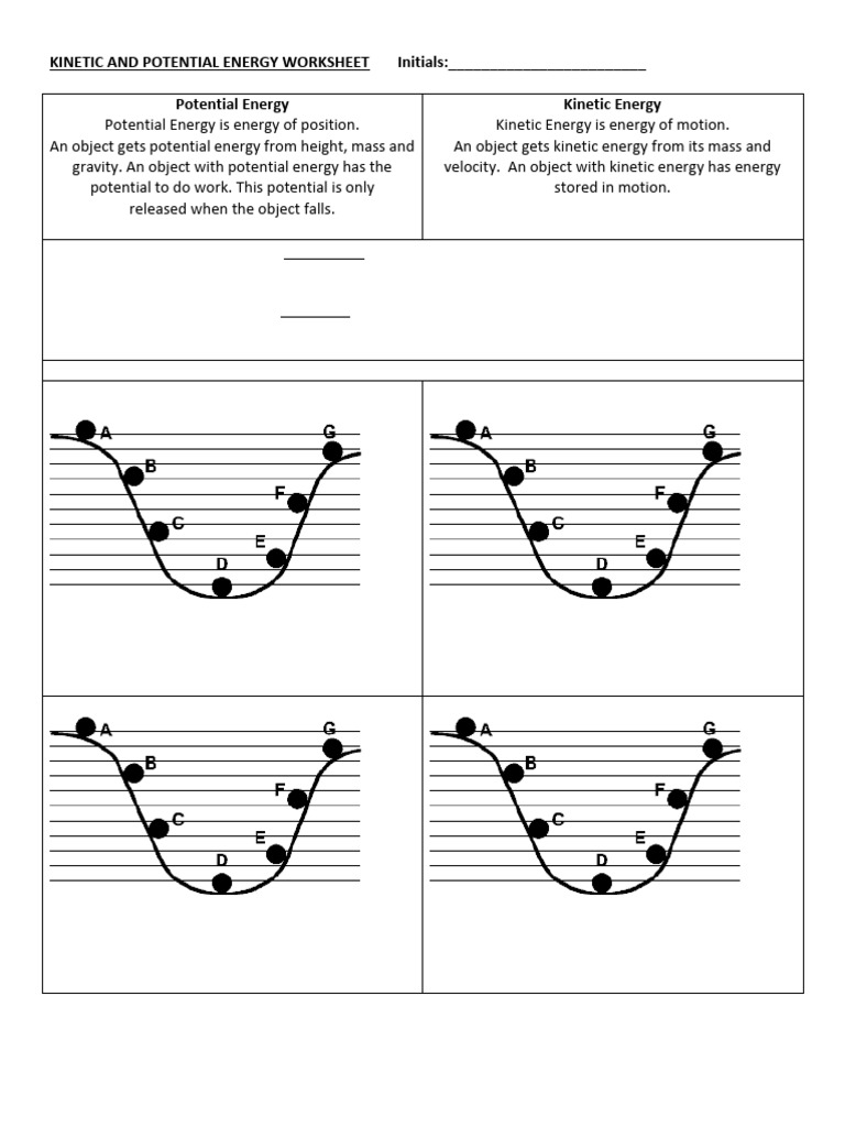 KE, PE Lab Sheet | PDF | Kinetic Energy | Mass