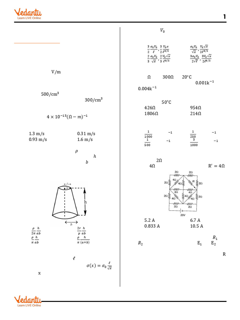 13.current Electricity - Vikas Proofread | PDF | Electrical Resistance And Conductance ...