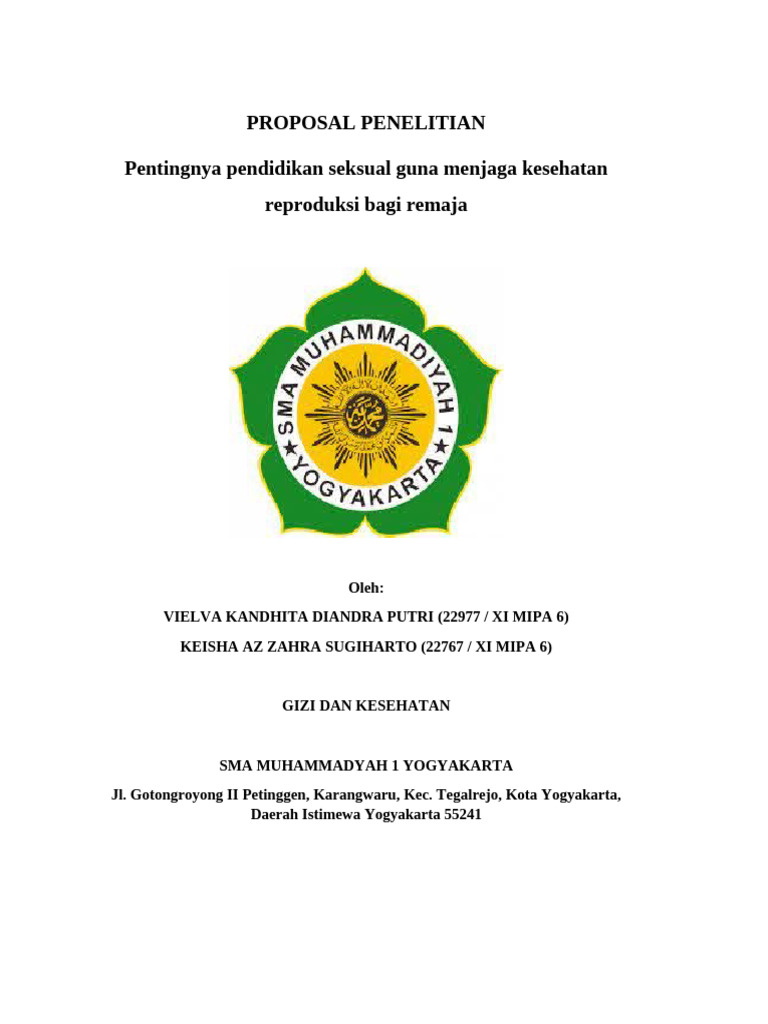 Proposal Riset Gizi Dan Kesehatan | PDF