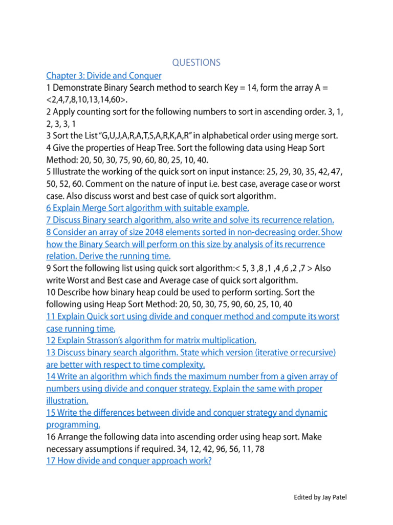 ADA Mid 2 Question Bank Solved | PDF | Algorithms And Data Structures ...