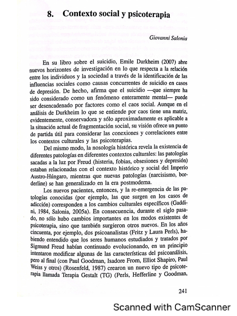 TG en La Practica Clínica Cap 8 Contexto Social y Psicoterapia | PDF