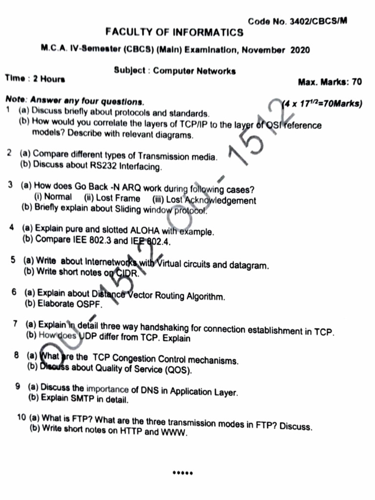 MCA 3rd Sem Question Papers | PDF | World Wide Web | Internet & Web