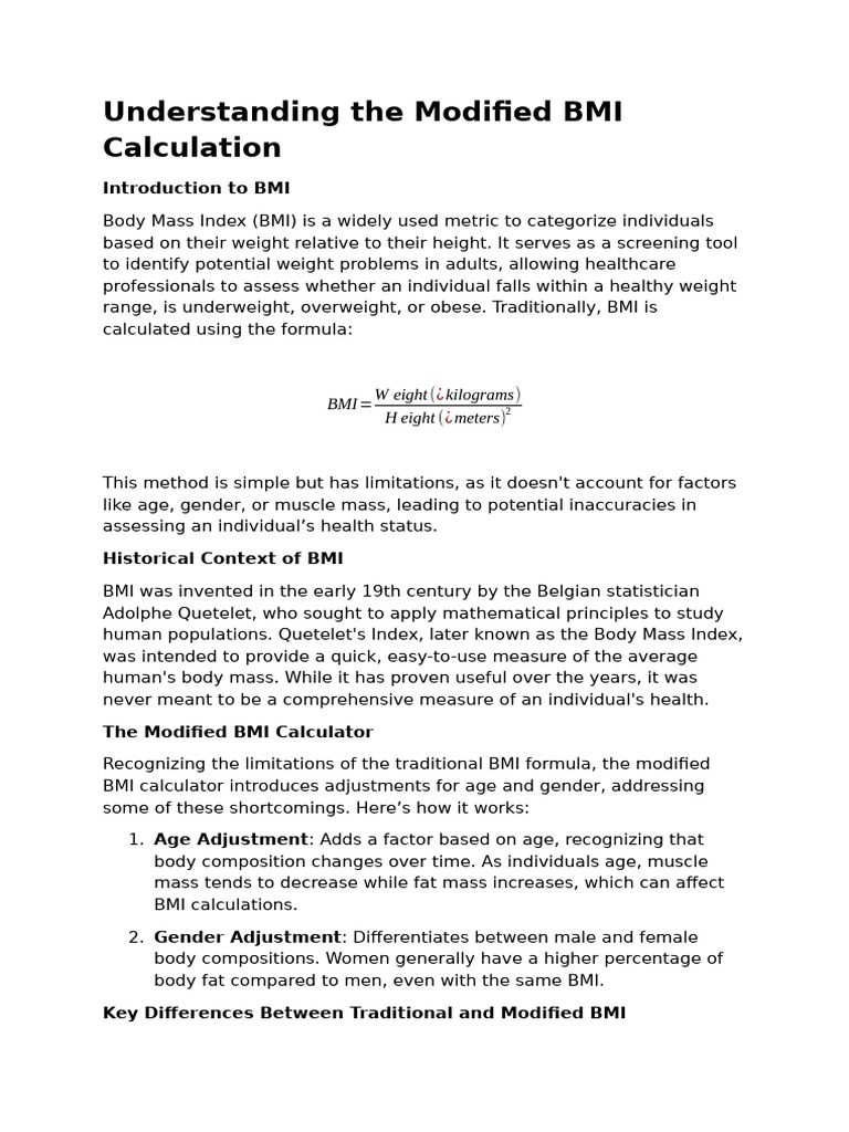 BMI | PDF | Body Mass Index | Obesity
