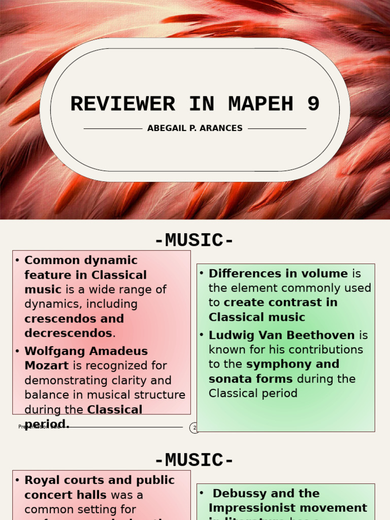 Reviewer in Mapeh 9 2nd | PDF | Classical Period (Music) | Physical Fitness