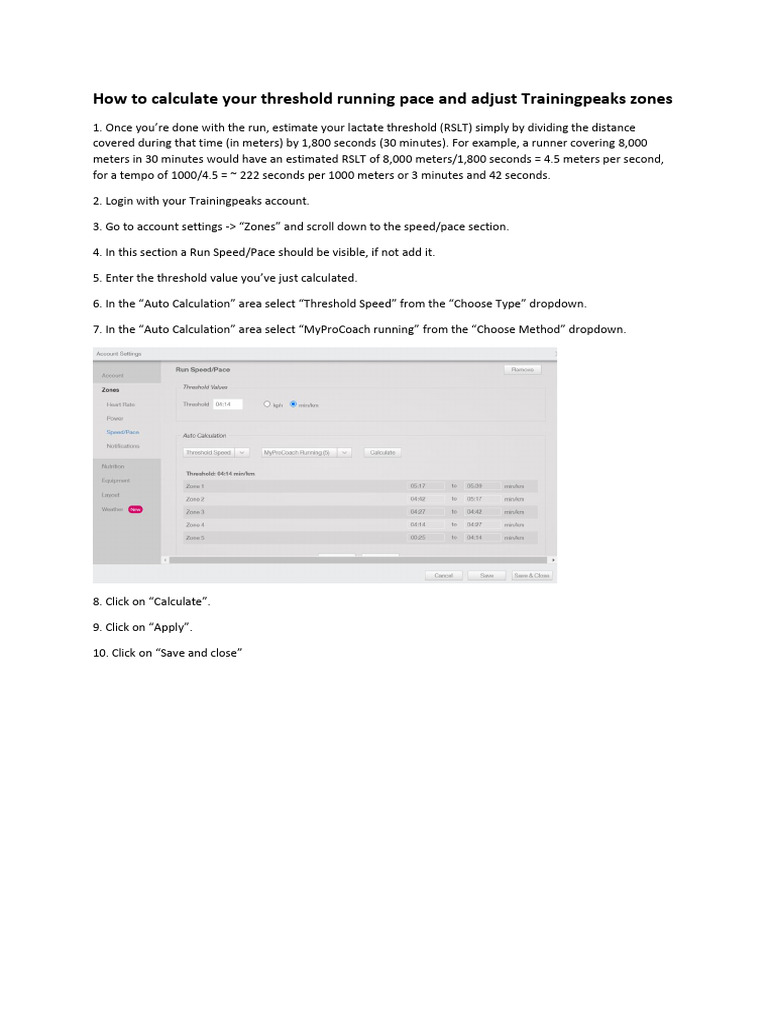 Calculate run threshold | PDF