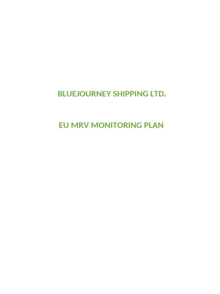 EU MRV Monitoring Plan | PDF | Flow Measurement | Fuel Oil