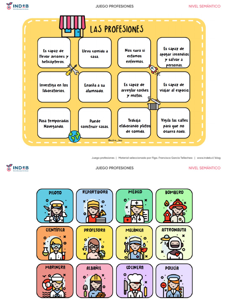 Juego de Profesiones para Aprender | PDF
