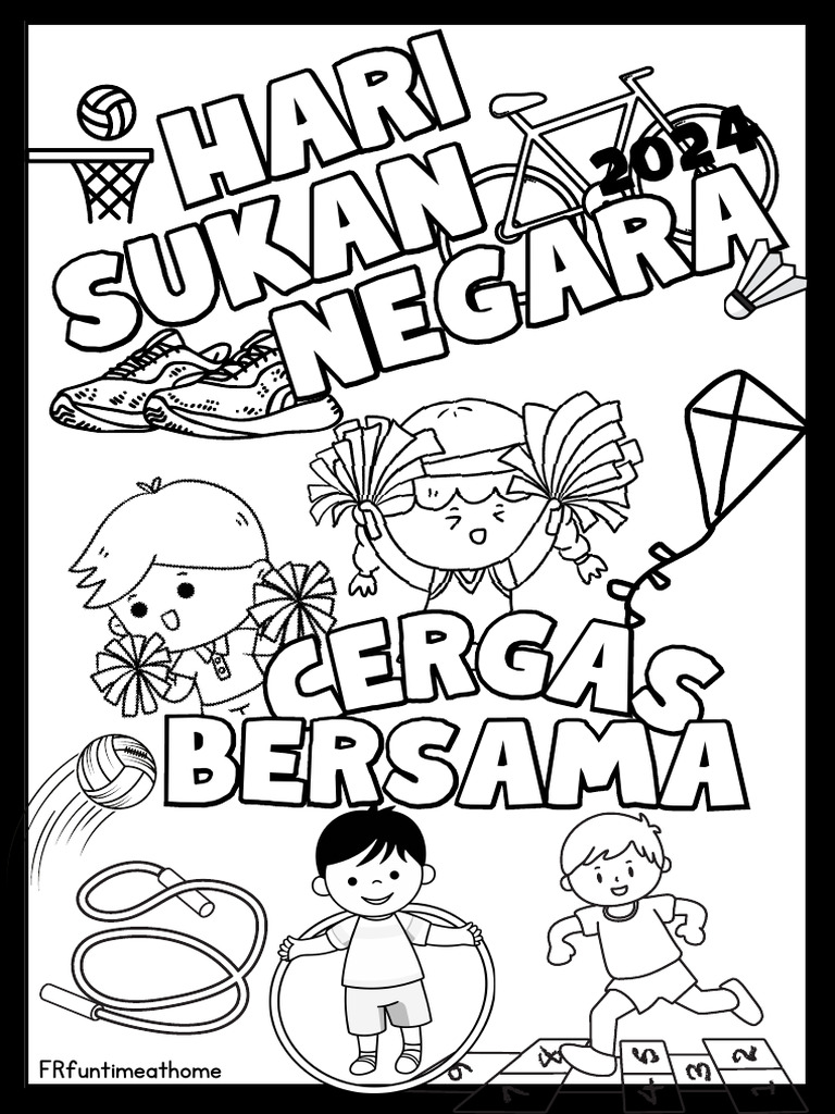 Poster Mewarna Hari Sukan Negara 2024 | PDF