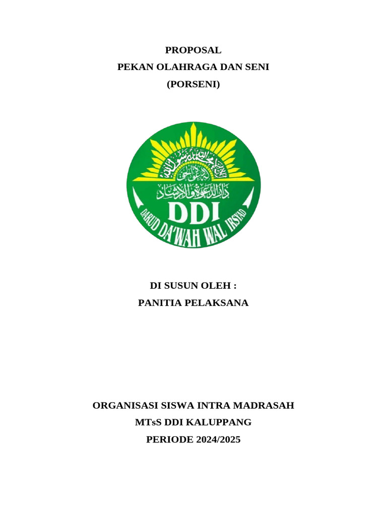 Proposal Kegiatan Porseni 2 | PDF