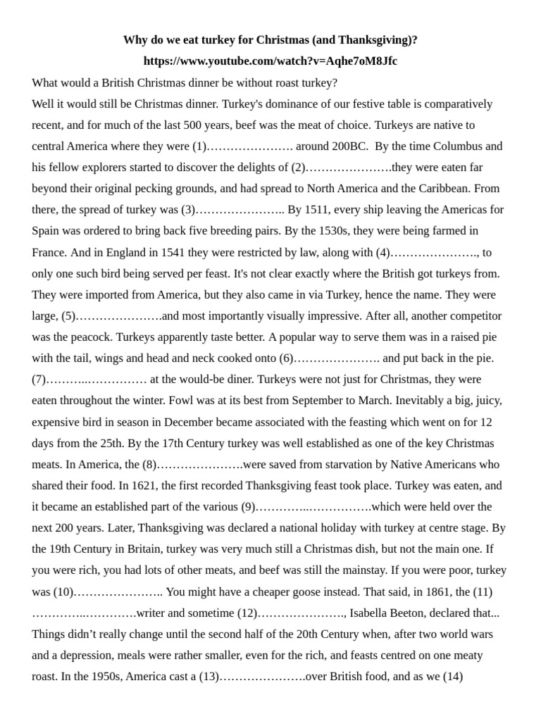 NGA Why Do We Eat Turkey for Christmas | PDF | Soil | Turkey Meat