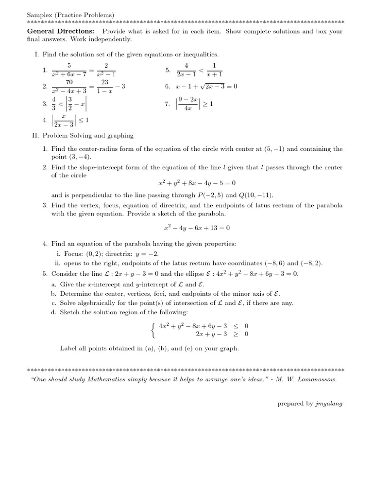 LE1_Samplex | PDF | Equations