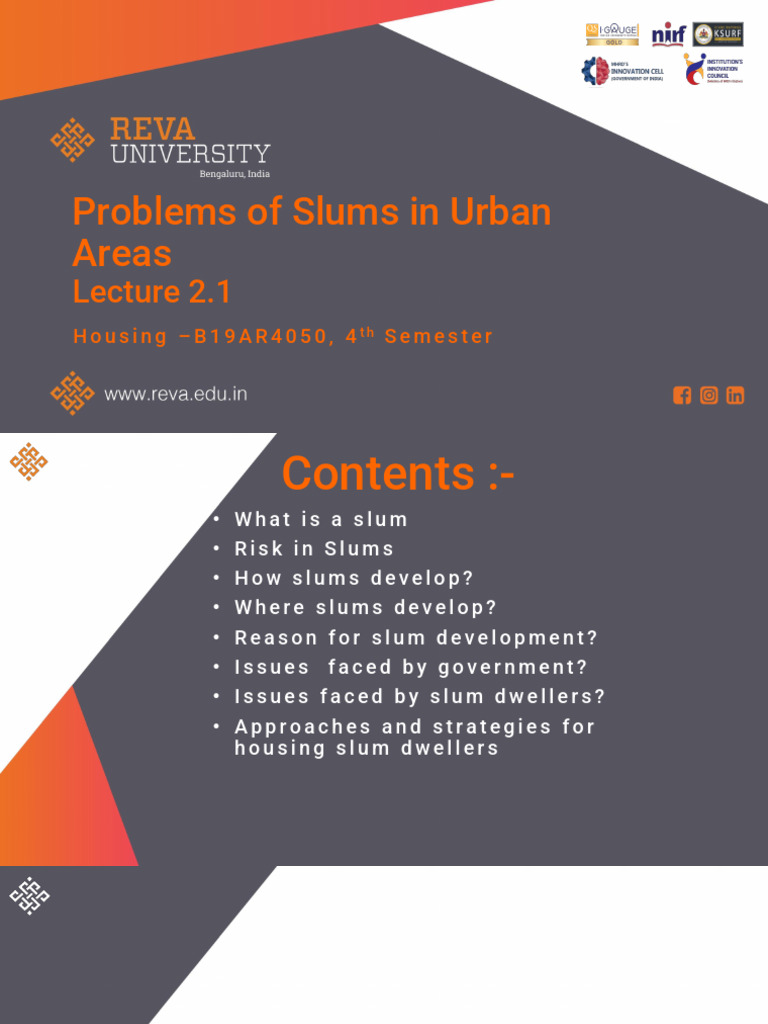 Unit 2 - Lecture 7- slum prob | PDF | Slum | Economies