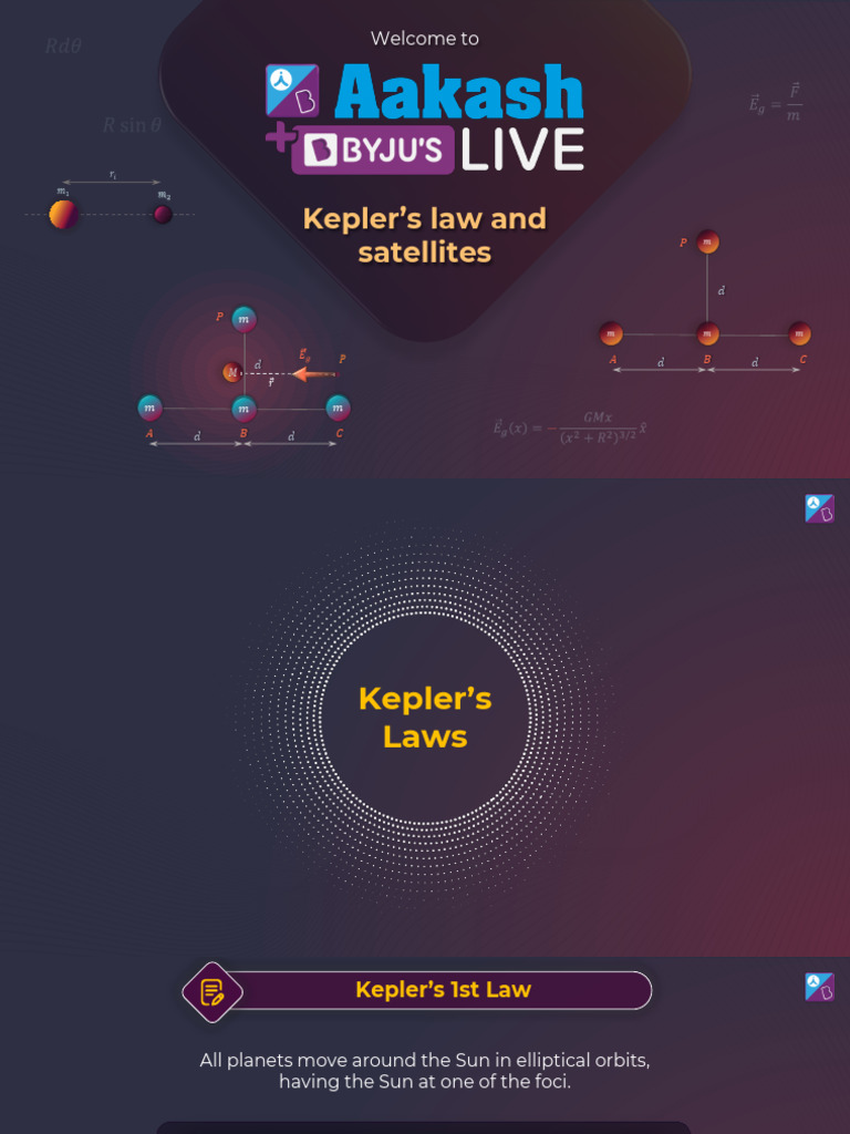 5 Kepler S Law And Satellite Pdf Orbit Apsis