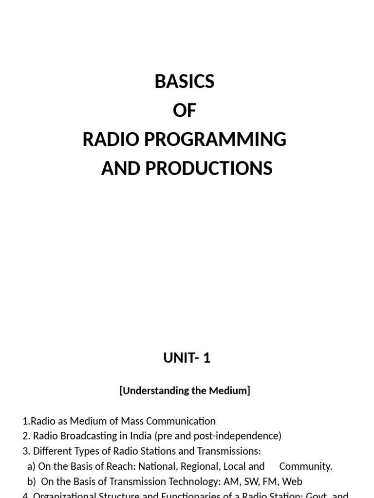BRPP-UNIT-1 - Updated | PDF | Radio Spectrum | Radio