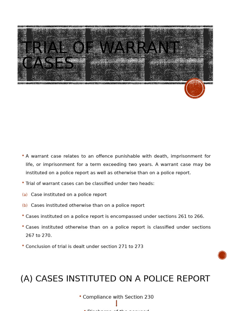 Trial Procedures for Warrant Cases | PDF | Plea | Prosecutor