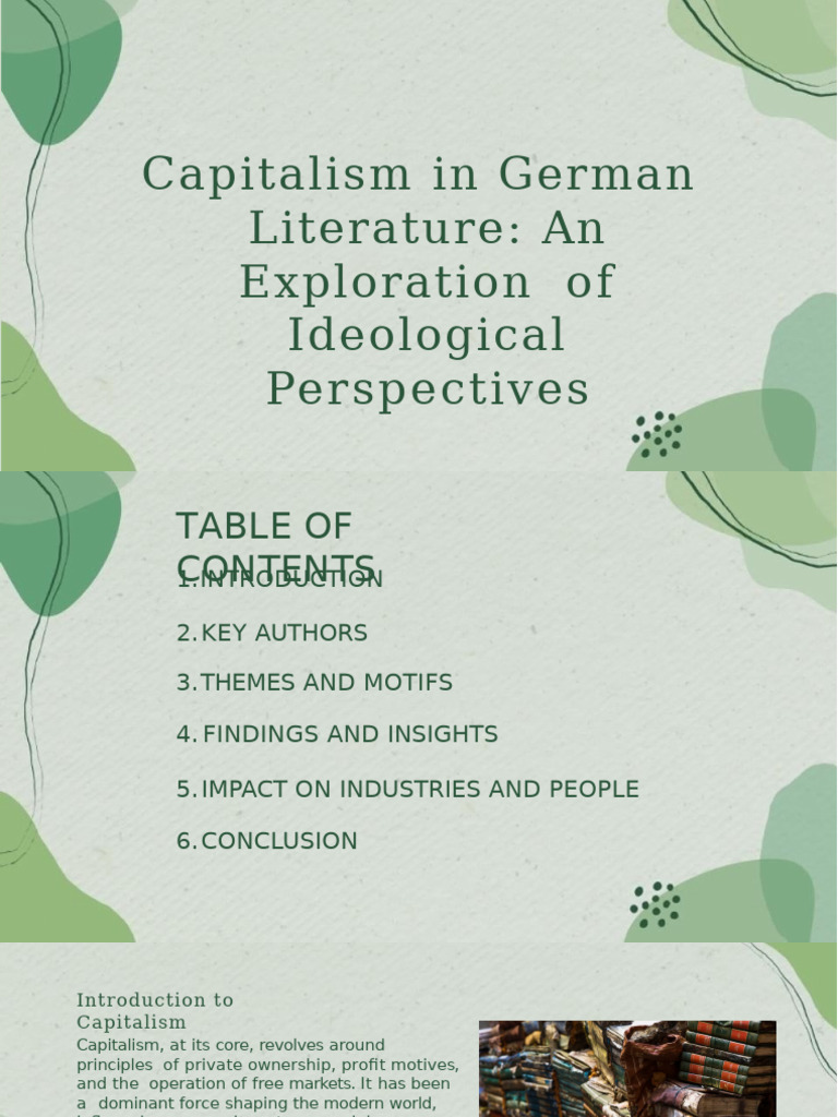 Capitalism in German Literature Insights | PDF | Capitalism | Marx's ...
