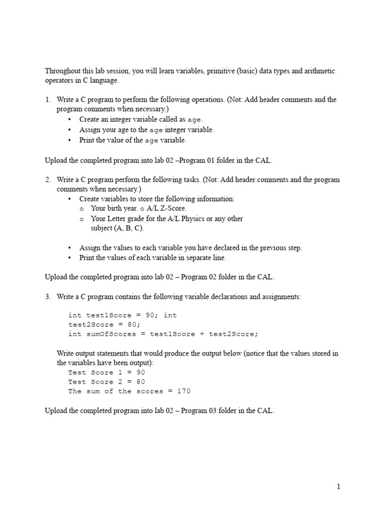Lab_02 | PDF | Computer Program | Programming Lab_02 | PDF | Computer Program | Programming