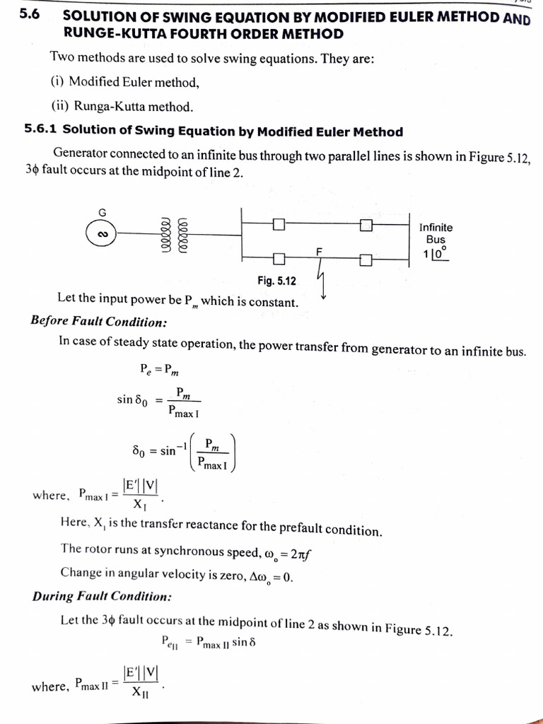 Swing Equation Solutions: Euler & Runge-Kutta | PDF | Equations ...