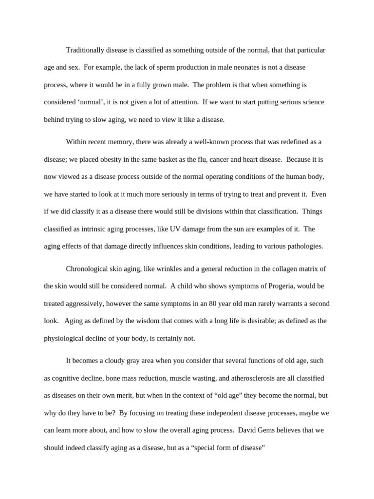 Short Essay - Article Summary Response | PDF | Ageing | Clinical Medicine
