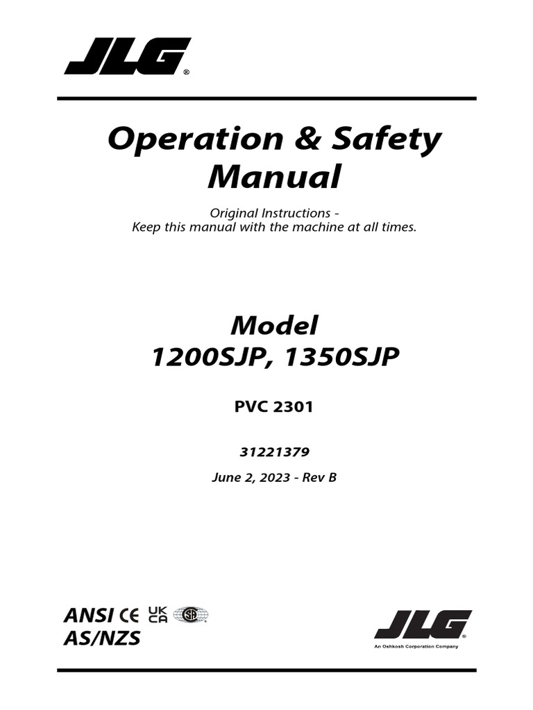 31221379 B 1200SJP;1350SJP JLG Operation English | PDF | Wound ...